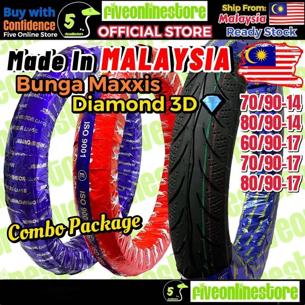 Bunga Maxxis Diamond 3D Tyre 14 & 17 Tubeless Tyre Yoshipower Cheetah ...