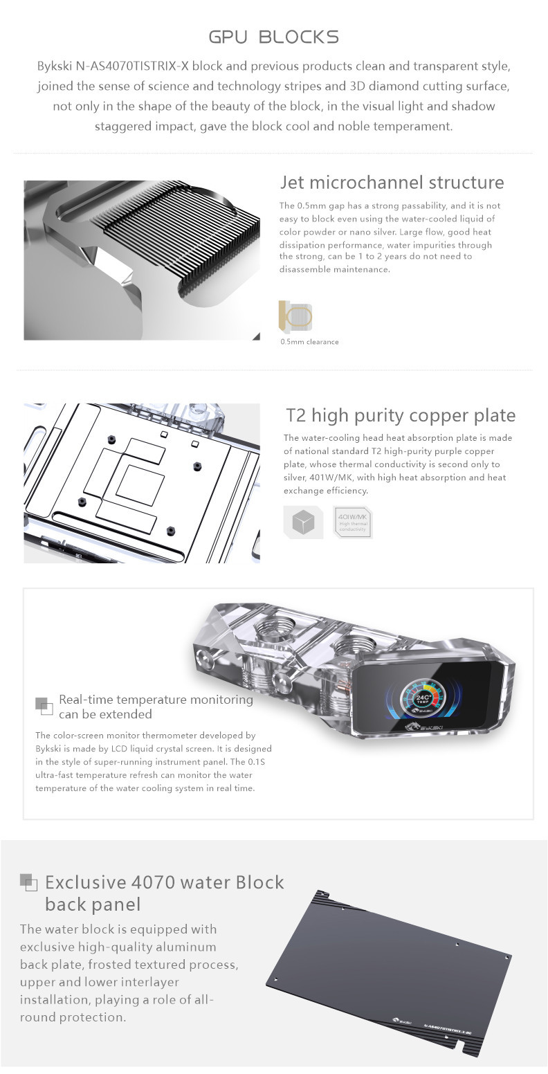 Bykski full coverage GPU Water Cooling Block Use for ASUS ROG Strix ...