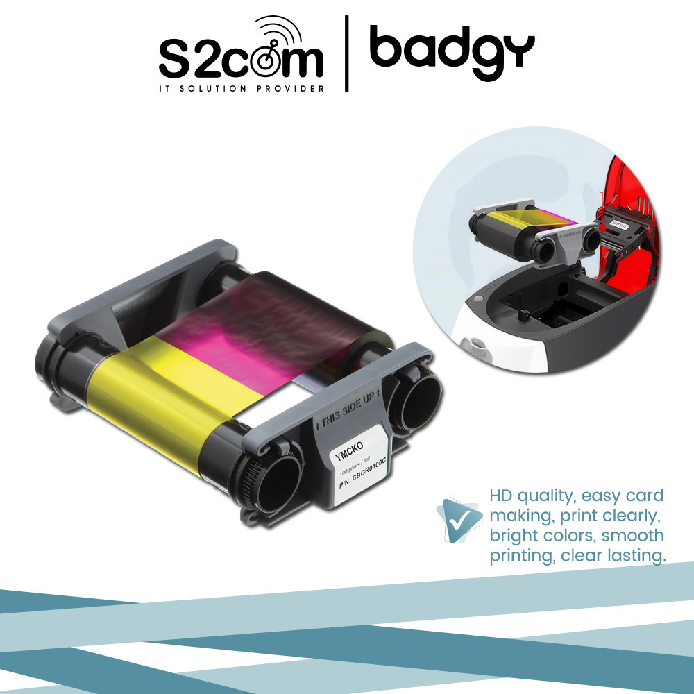 Badgy CBGR0100C YMCKO Color Ribbon For 100 Prints | Shopee Malaysia