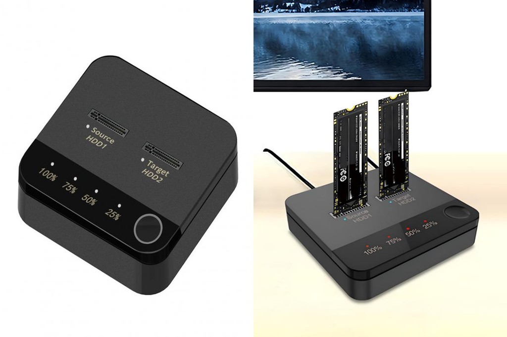 SN Portable Hard Disk Storage Box M.2 Nvme Ssd Copier Portable Dual Bay ...