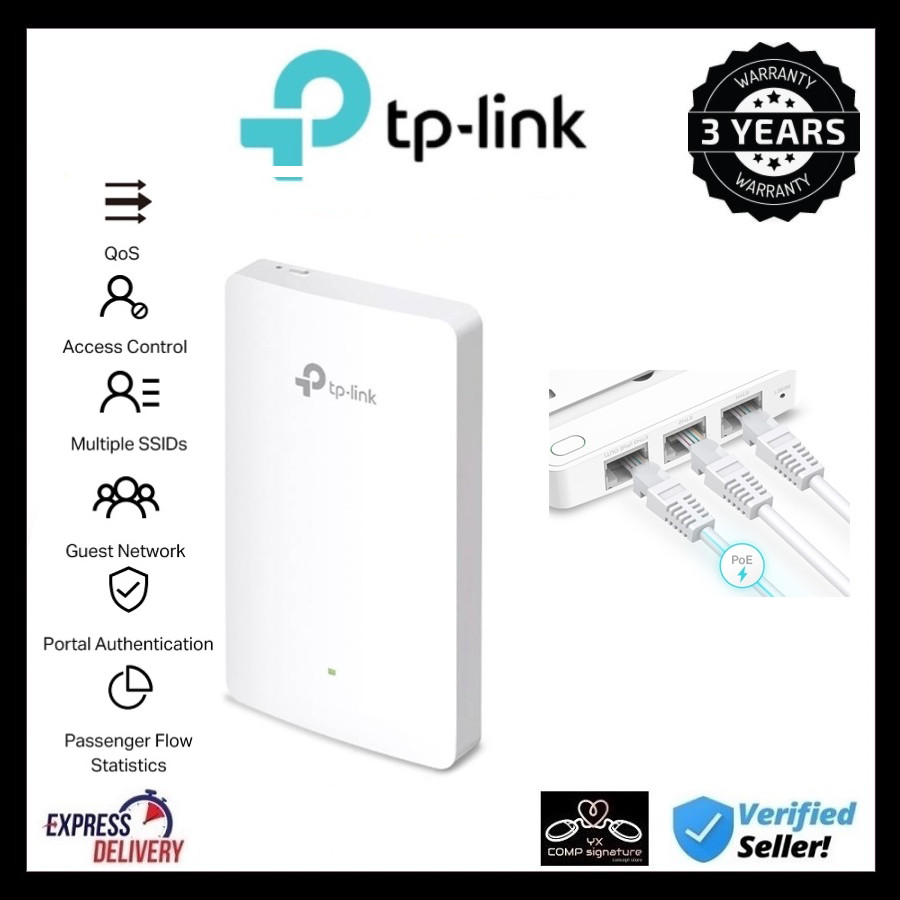 TP-Link EAP615 Wall AX1800 Wall Plate WiFi 6 Access Point EAP615-WALL ...