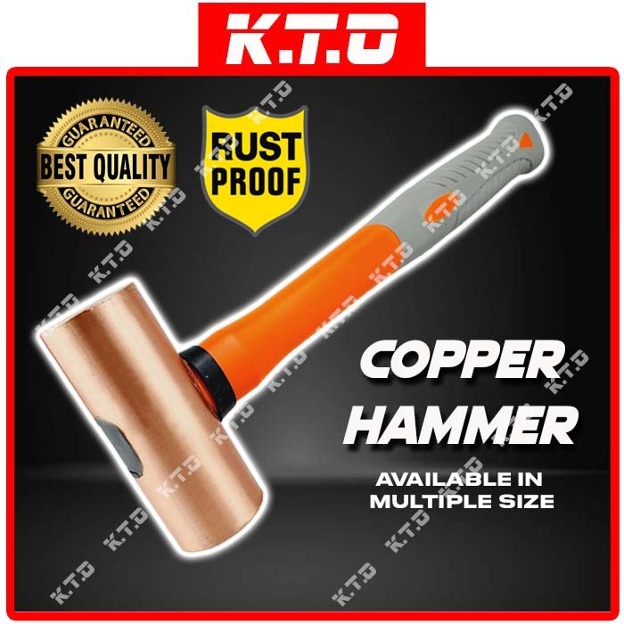 Copper Hammer Non Sparking With Fiberglass Anti Slip Handle Grip Hand ...