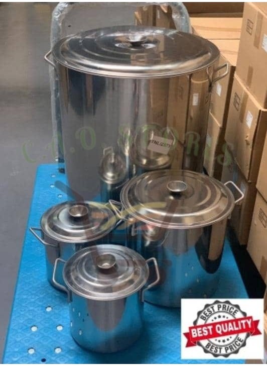 💥1 PCS💥 STAINLESS STEEL STOCK POT / SOUP POT / PERIUK SUP / 不锈钢汤锅 / 汤桶 ...