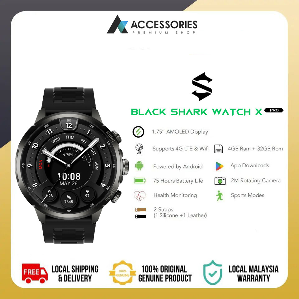 Black Shark Watch X Pro with Rotating Camera | 1.75" Amoled Display ...
