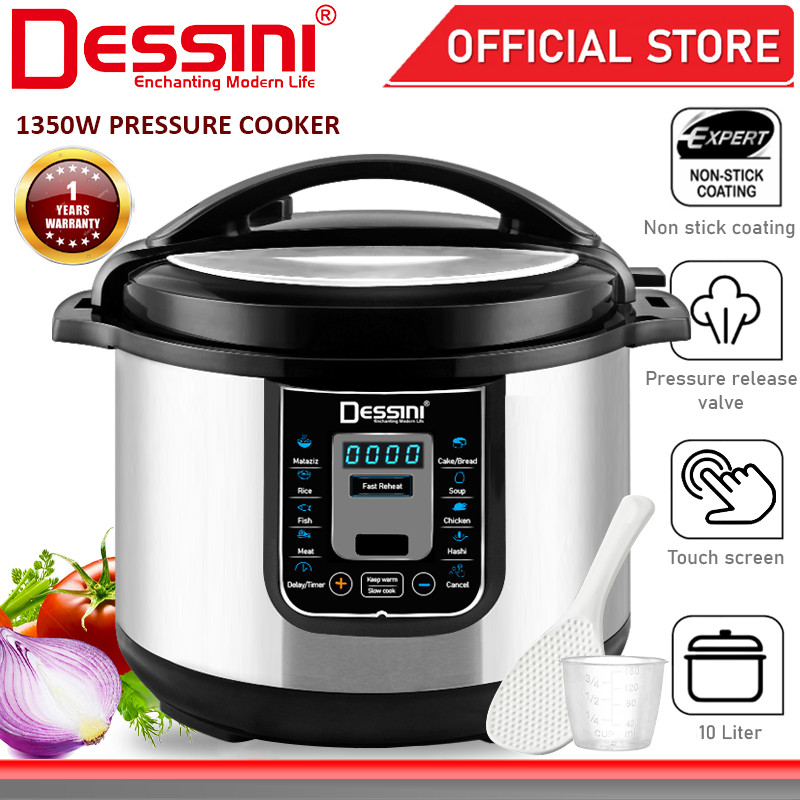 DESSINI ITALY 8 IN 1 Electric Digital Pressure Cooker Non-stick ...