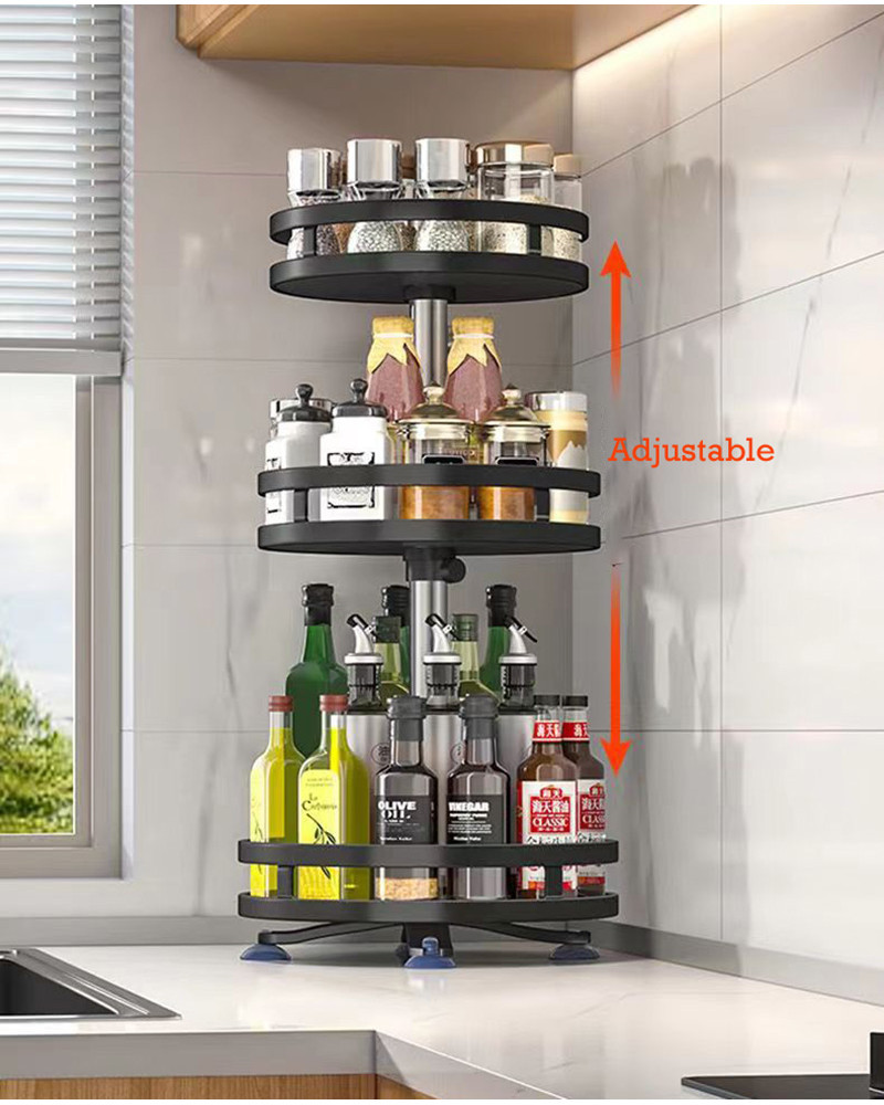 360 Rotating Multi-layer Spice Rack Spice Cans Multi-Functional Storage ...