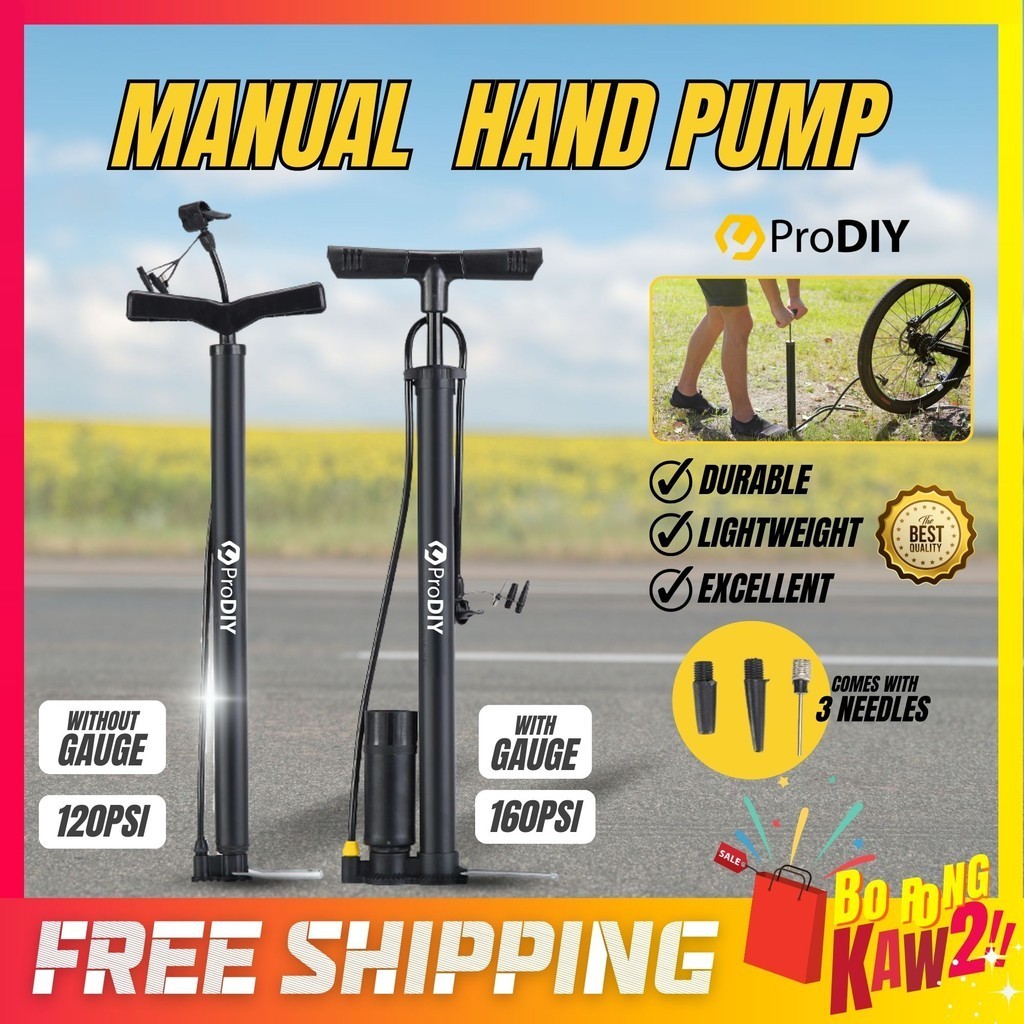 Lightweight Manual Pump with Gauge Black Air Pressure Pump for Ball ...