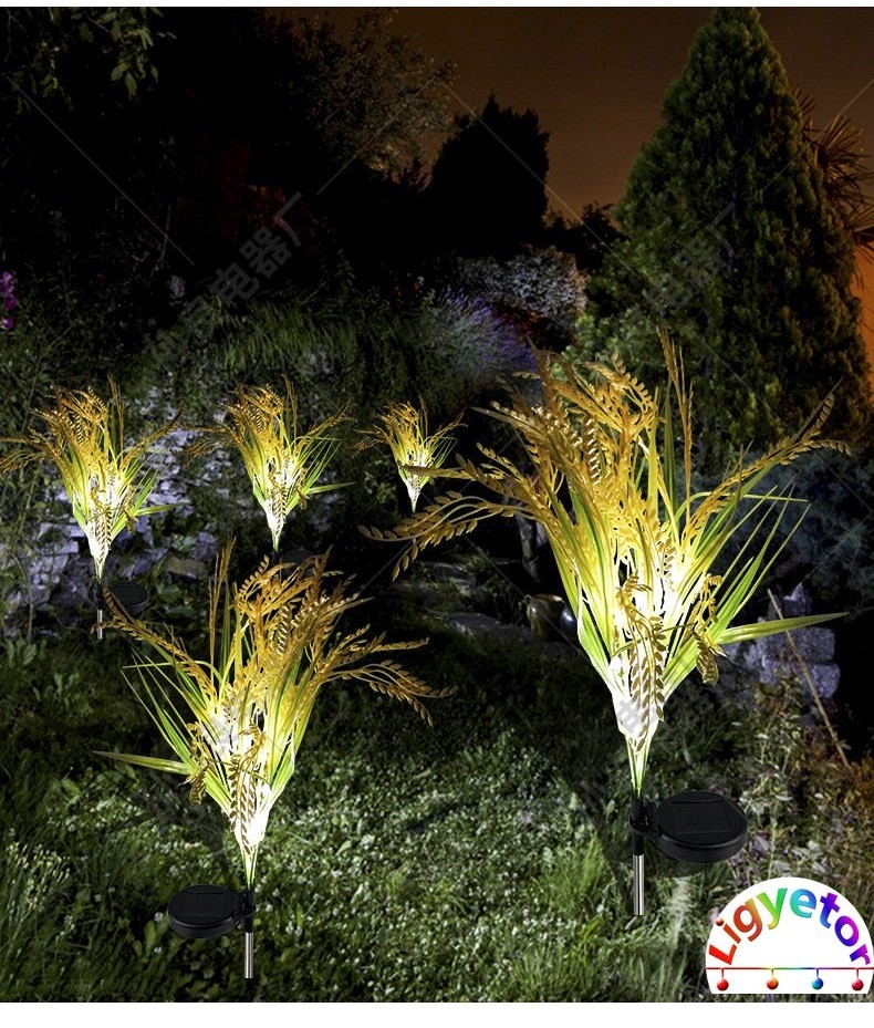Solar LED Waterproof Lamp Wheat Ear Lamp Simulates Rice Solar Outdoor ...