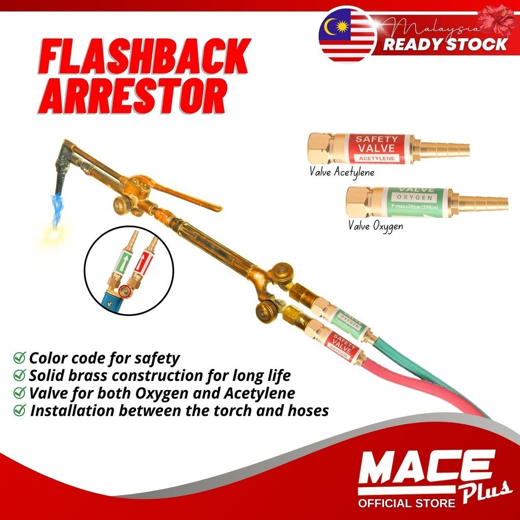 Valve Torch Flashback Arrestor Oxygen Acetylene Safety Pipe Valve ...