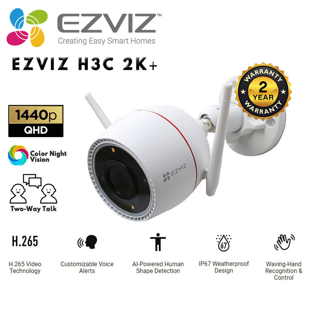 EZVIZ H3c 2K⁺ 4MP Color Night Vision Wireless Outdoor IP67 Weatherproof ...