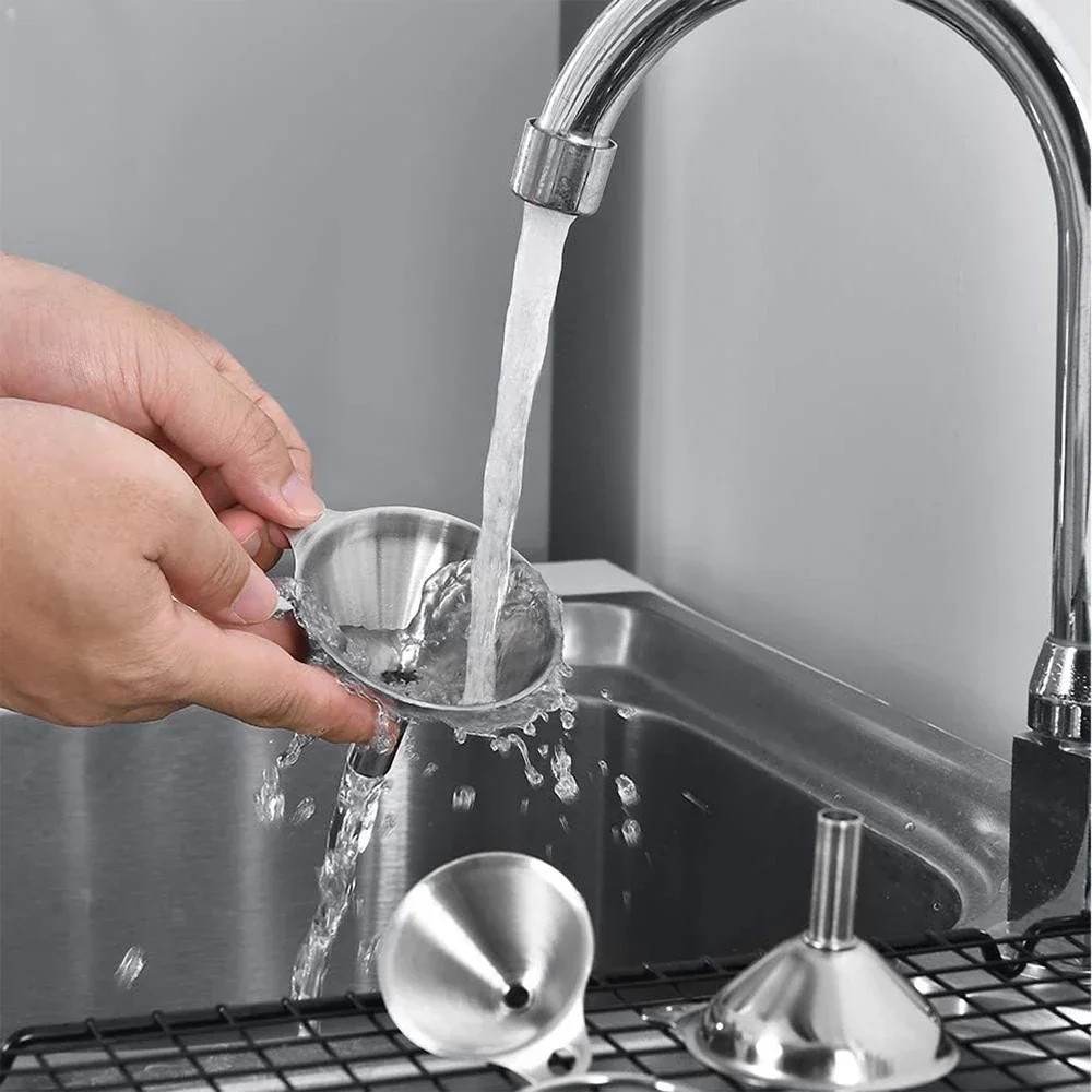 Portable Cone Funnel Pour Oil Wine Liquid Hopper Mini Stainless Steel ...