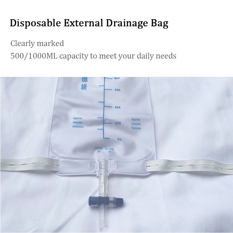 500/1000ML Disposable Leg-Tie Urine Drainage Bag Connected to Urinary ...