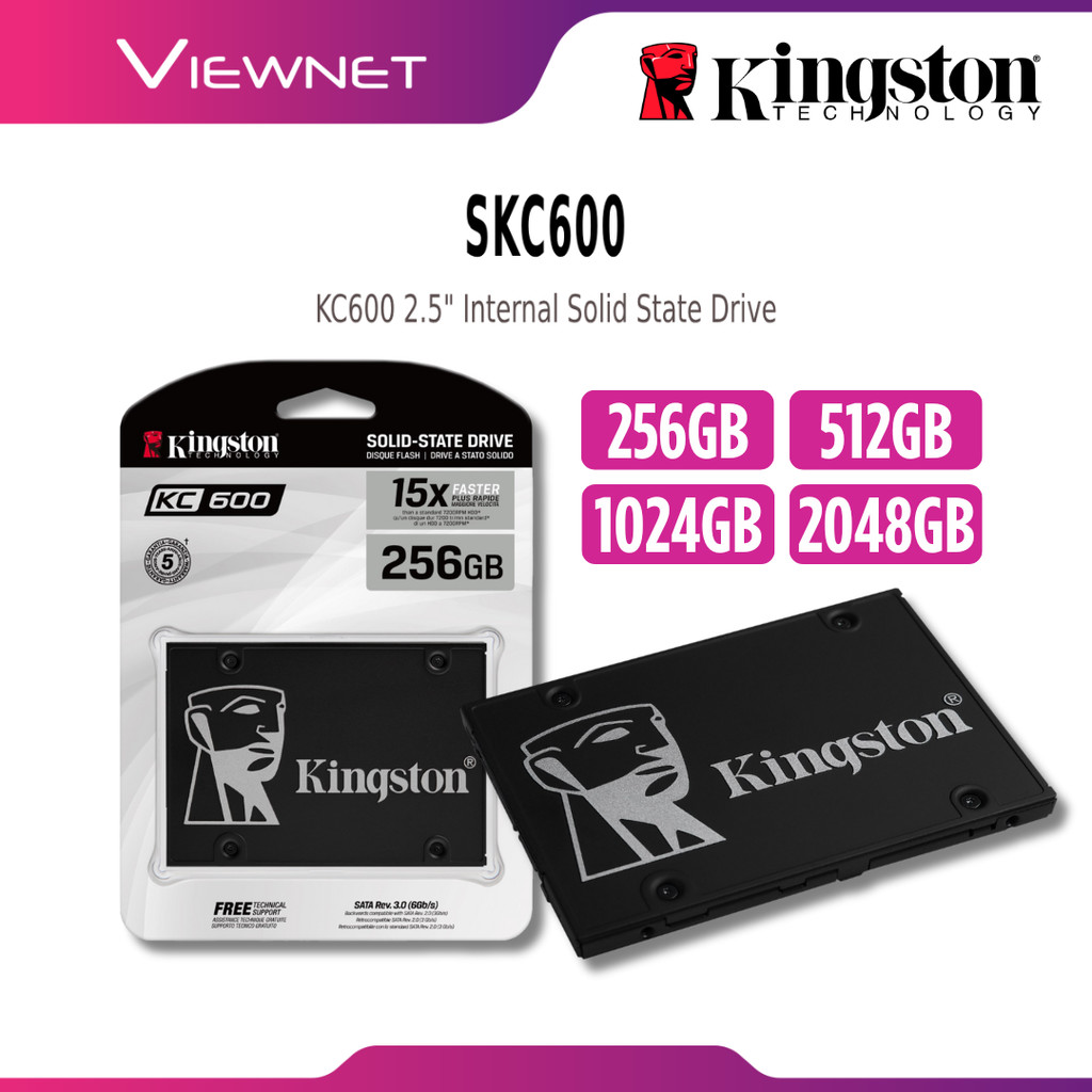 KINGSTON KC600 2.5" 3D TLC NAND INTERNAL SATA SSD SOLID STATE DRIVE SKC600 - 256GB / 512GB ...