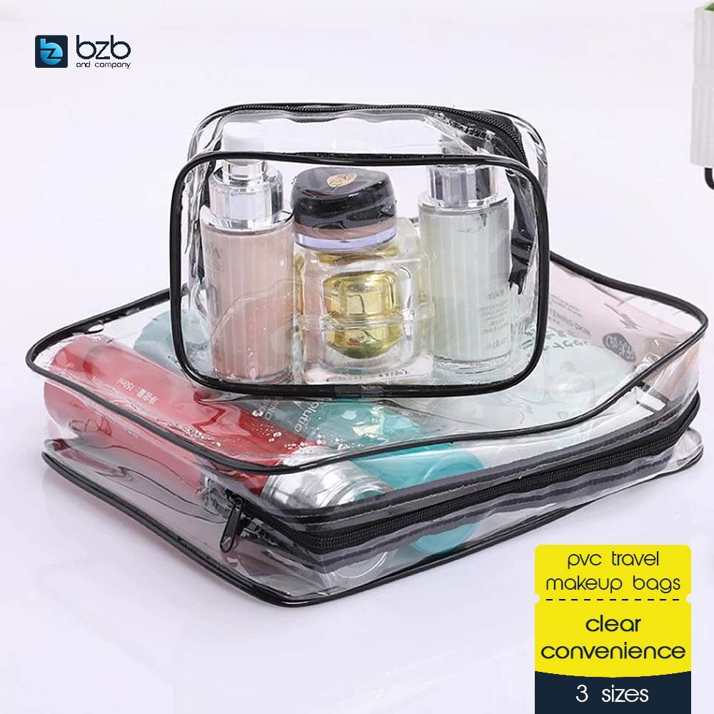 PVC Clear Travel Zipper Makeup Bag Waterproof Toiletry Bags Washbag ...