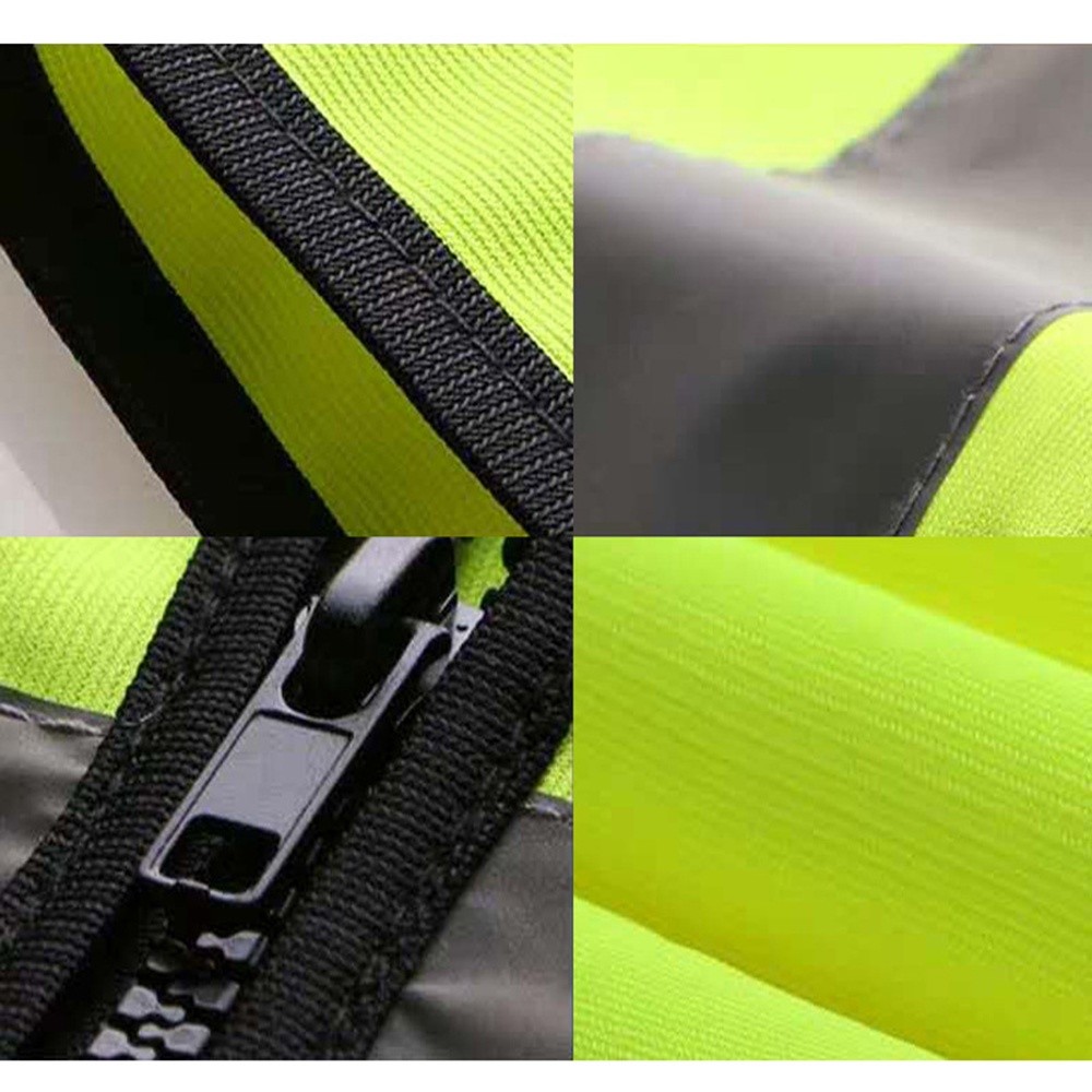 High Visibility Safety Vest Reflective Strips Multi Pockets and Zipper ...