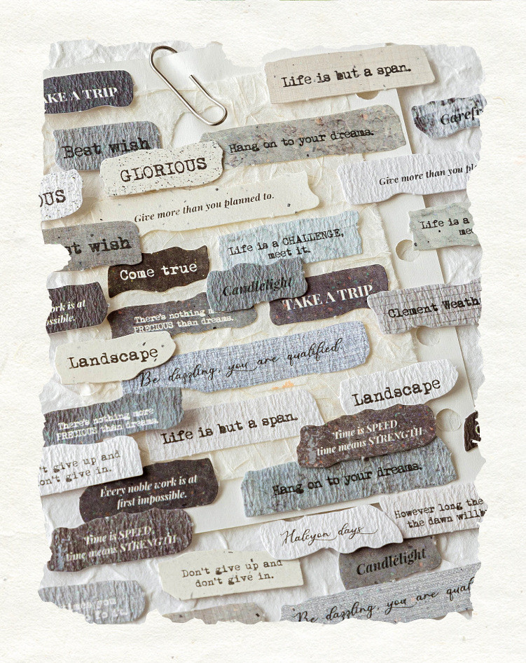 Scrambled Heart Series Vintage English Text Label Sticker Creative DIY ...