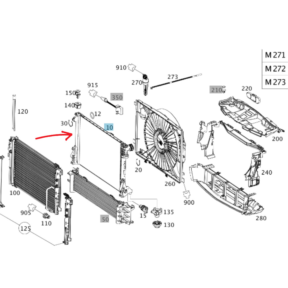 Mercedes Benz Radiator AA [7-Speed] W172 W204 W207 W212 CGI 0995006203 ...