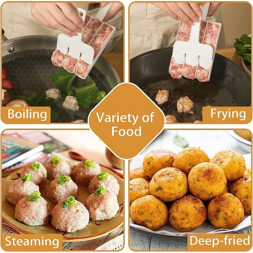 4 Row Meat Ball Maker DIY Vegetable Meat Ball Fried Fish Beaf Meat ...