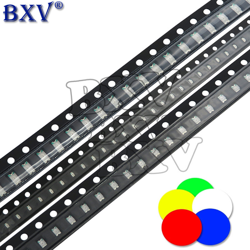 100PCS 0402 0603 0805 1206 1210 SMD LED Red Yellow Green White Blue ...