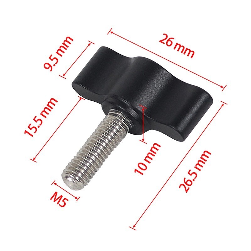 XT-XINTE 2pcs M5 Aluminium Alloy Hand Screw Tighten Handle Bolts T ...