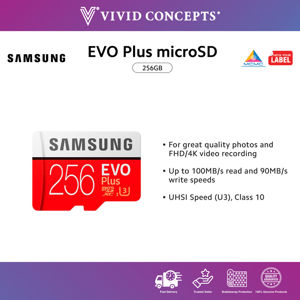Samsung EVO Plus SD Card 64GB/128GB/256GB | Shopee Malaysia