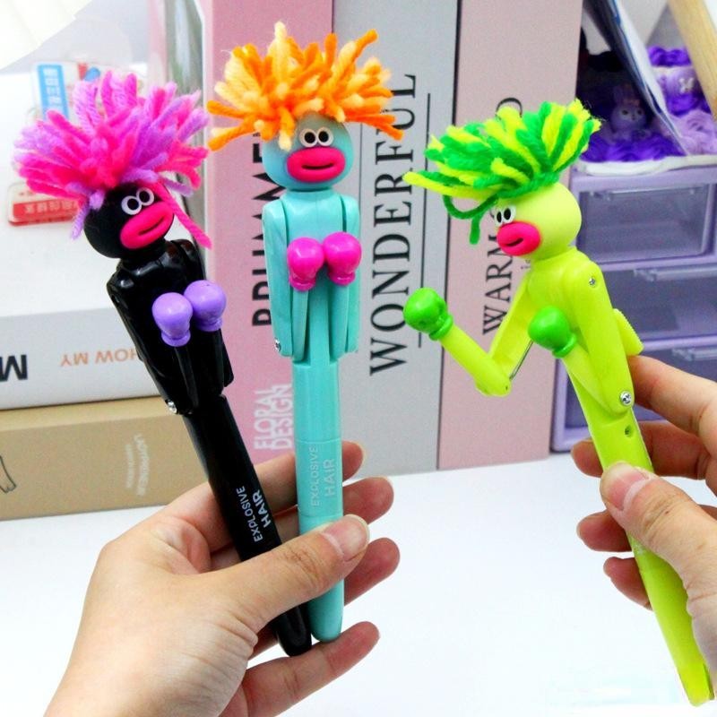 Creative Decompression Pen Explosive Hair Man Boxing Pen Student ...