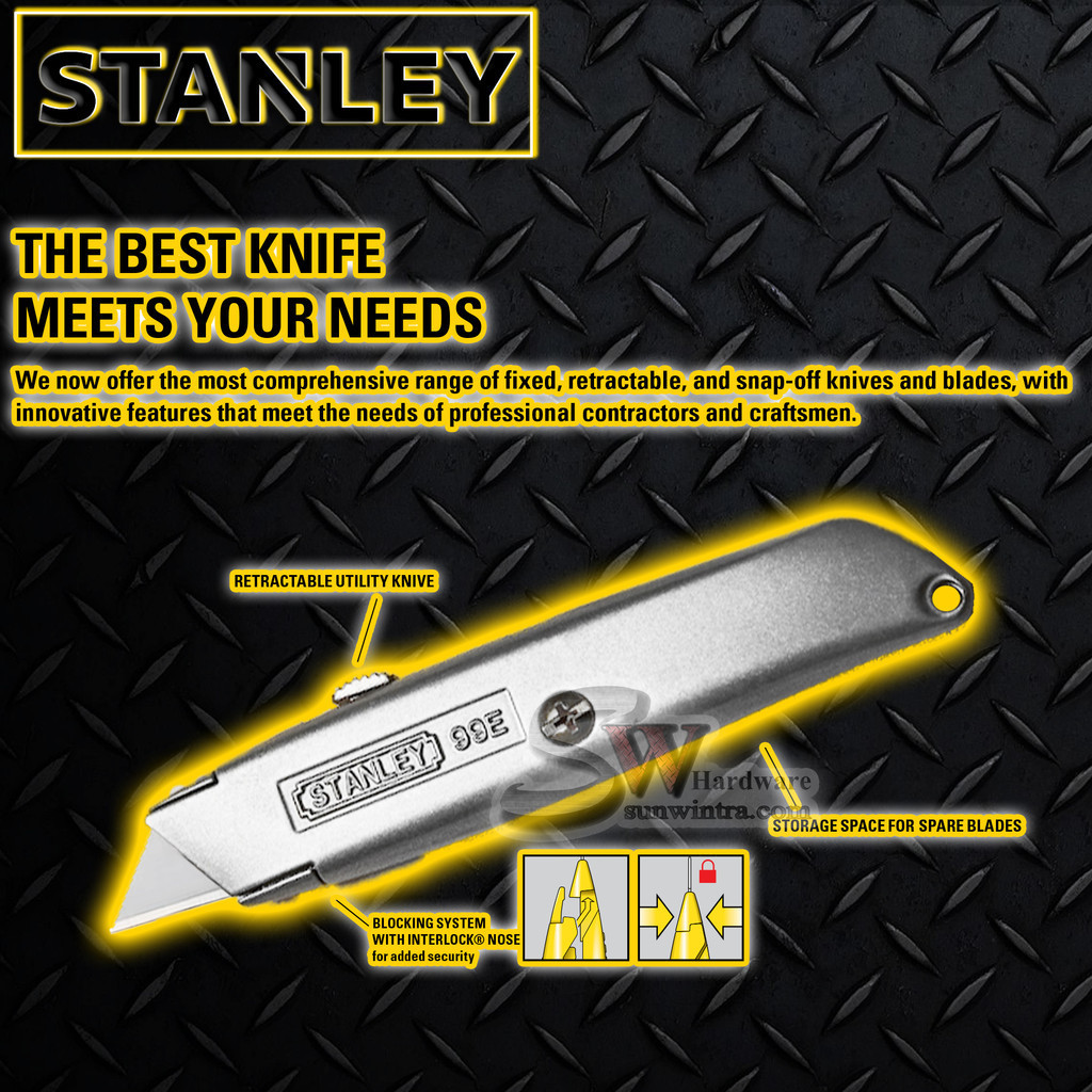 STANLEY CLASSIC 99 RETRACTABLE UTILITY KNIFE 10-099 10099 with Extra 2 ...