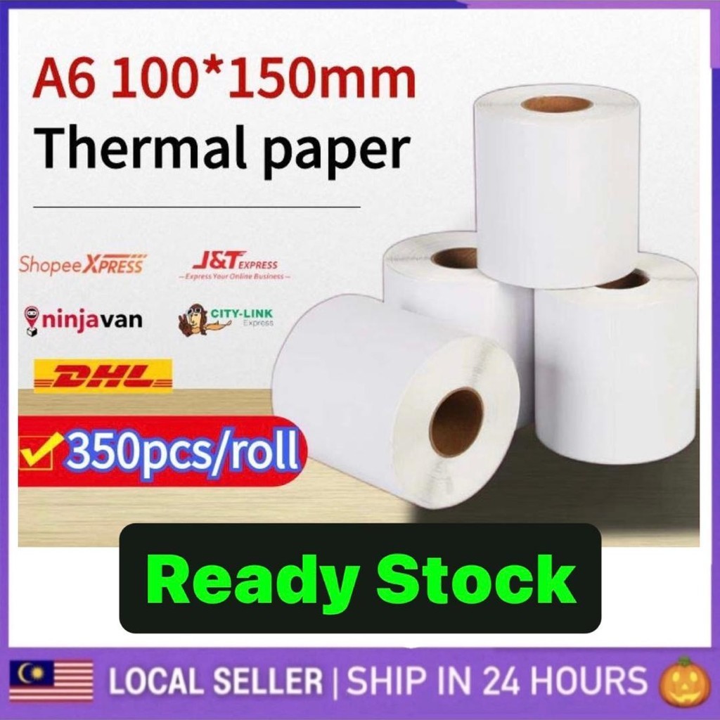 A6 Shopee Waybill Thermal Label Paper Shipping Label Courier Express ...
