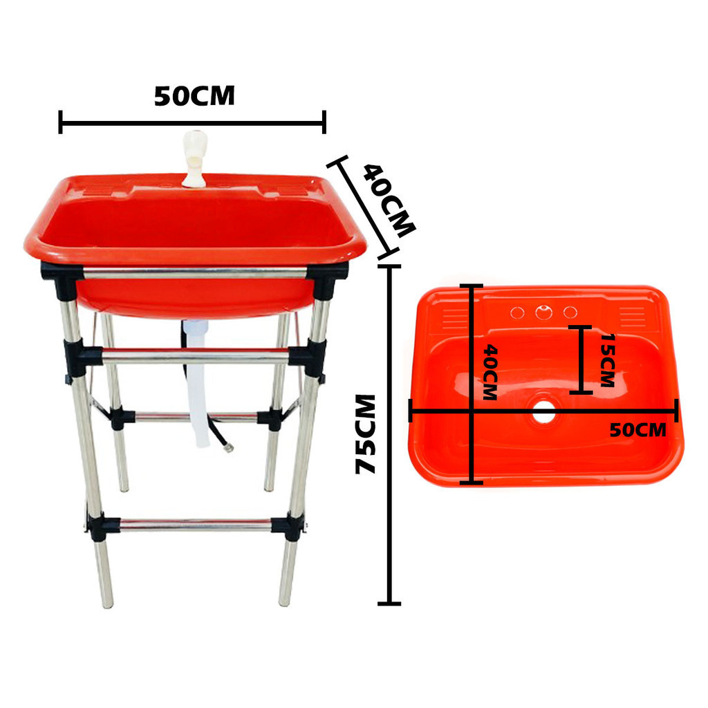 🇲🇾 IN STOCK💯Plastic Basin with Foldable Stand / Sinki Plastik Rack ...