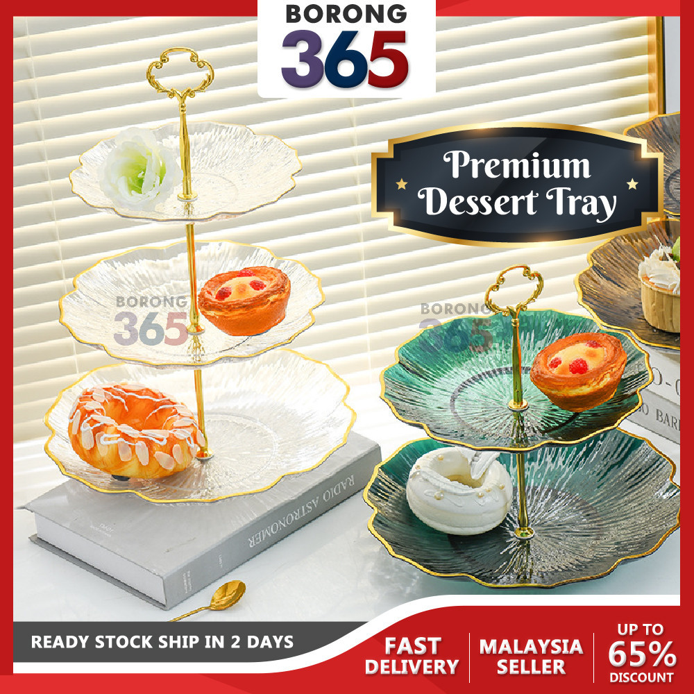 [3 Tier] Borong365 Dessert Tray Serving Platter Pastry Tray High Tea ...