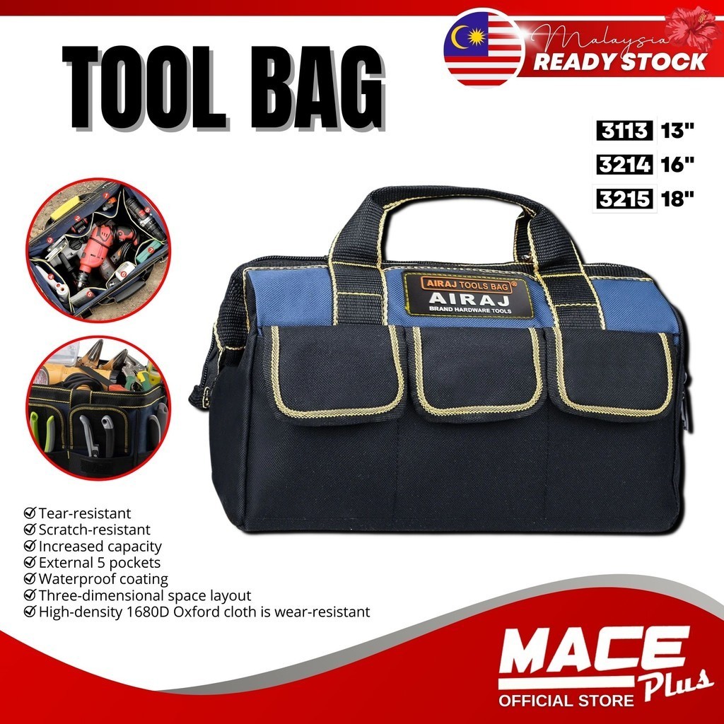 AIRAJ Waterproof Tool Bag Top Wide Neck Tool Bag for Hand/Strength ...