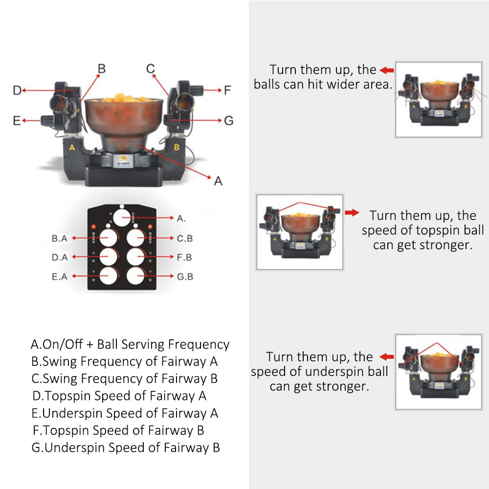 S-1001 Professional Table Tennis Robot Ping Pong Ball Machine Automatic ...