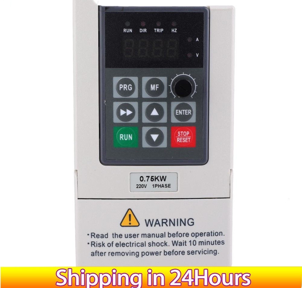 220V 0.75KW VFD Variable Frequency Drive Inverter 1-Phase Input 3-Phase ...