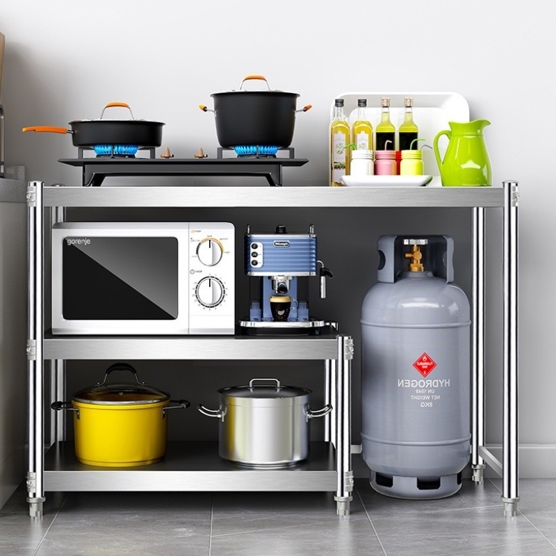 Upgraded Stainless Steel Rak Dapur Kitchen Stove Gas Rack Besi Cabinet ...