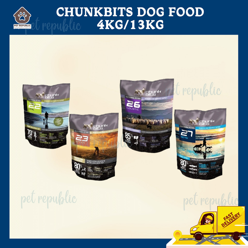 Chunkbits Dog Dry Food 4KG/13KG Vital/Enrich/Essential/Holistic/Sensi ...
