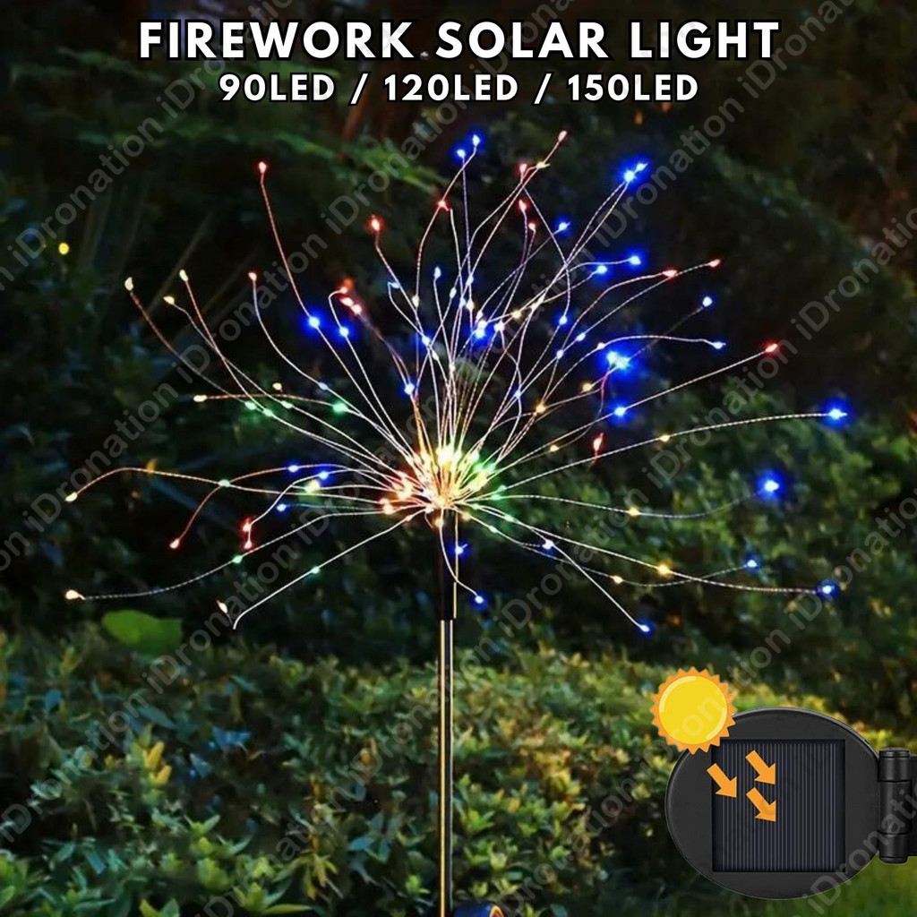 Lampu Raya Solar Firework Fairy Light Lamp Outdoor Waterproof Solar ...