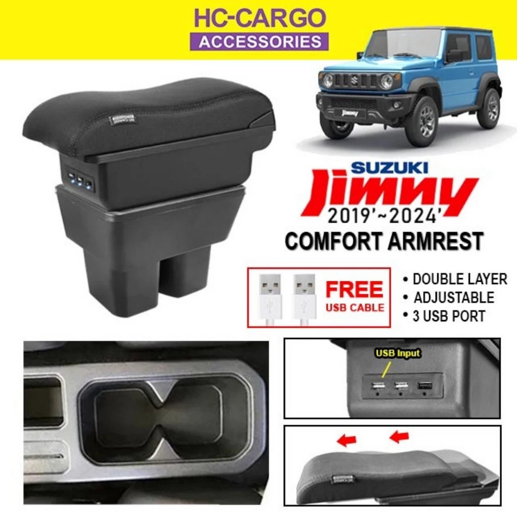 Suzuki JIMNY JB74 2019 - 2024 Comfort Adjustable Armrest Arm Rest With ...