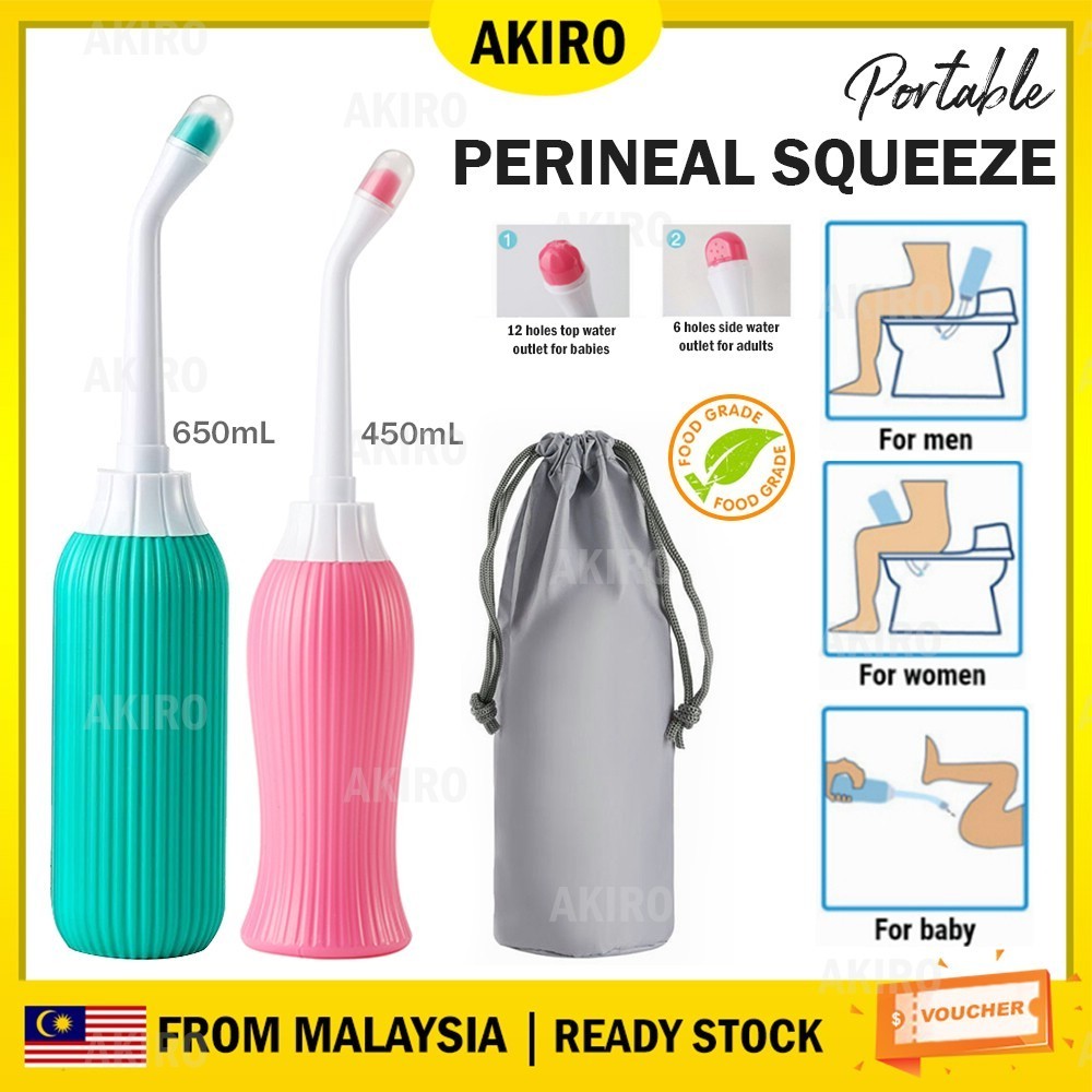 AKIRO 650ML Portable Bidet Sprayer Bottle Travel Bidet Hygiene Bottle Spray Personal Cleaner ...