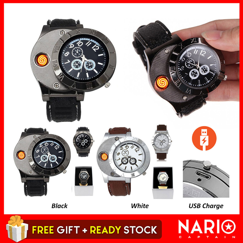 NARIO Military Electronic Lighter USB Rechargeable Watch Lighter ...