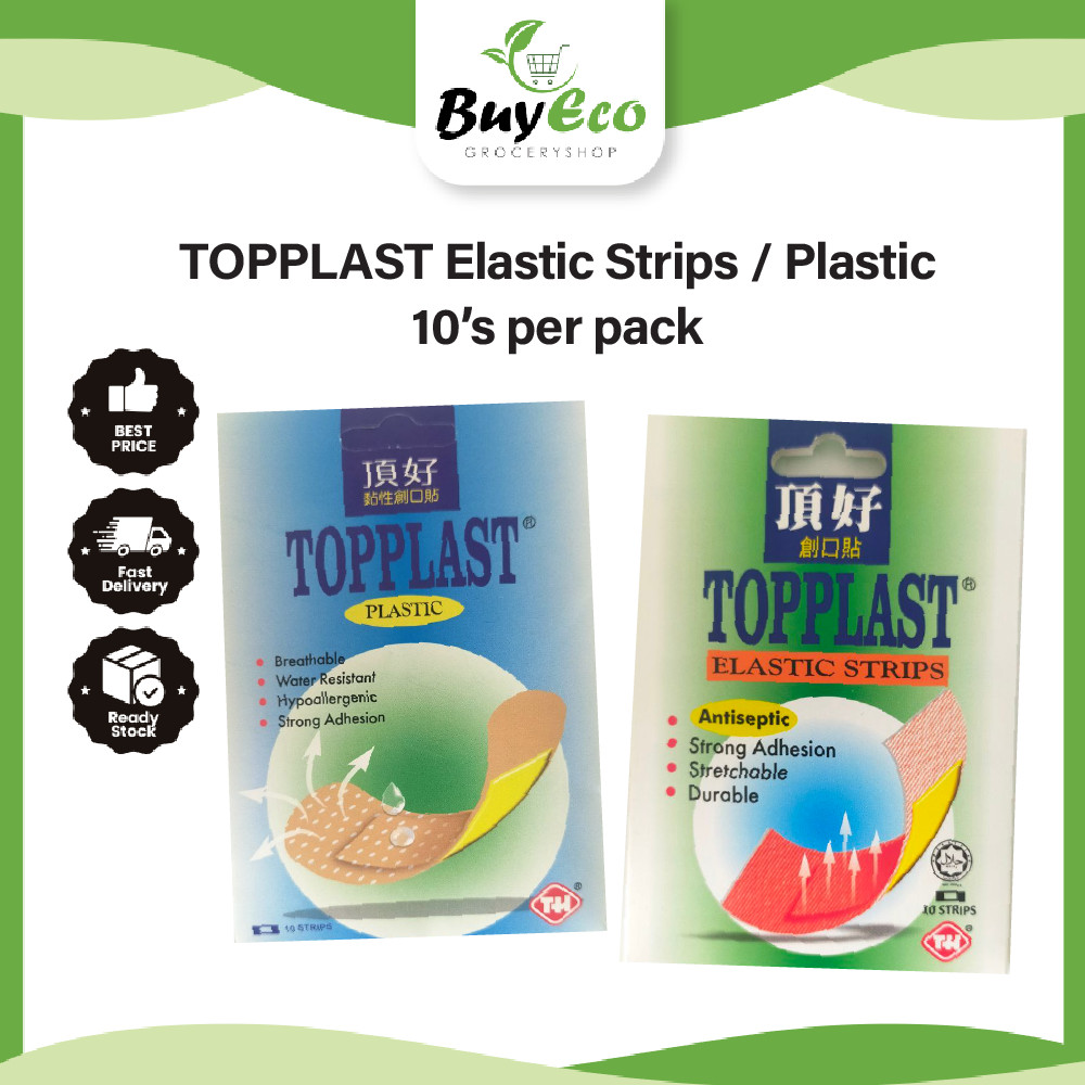 TOPPLAST Elastic Strips / Plastic Plaster 10's/pack | Shopee Malaysia