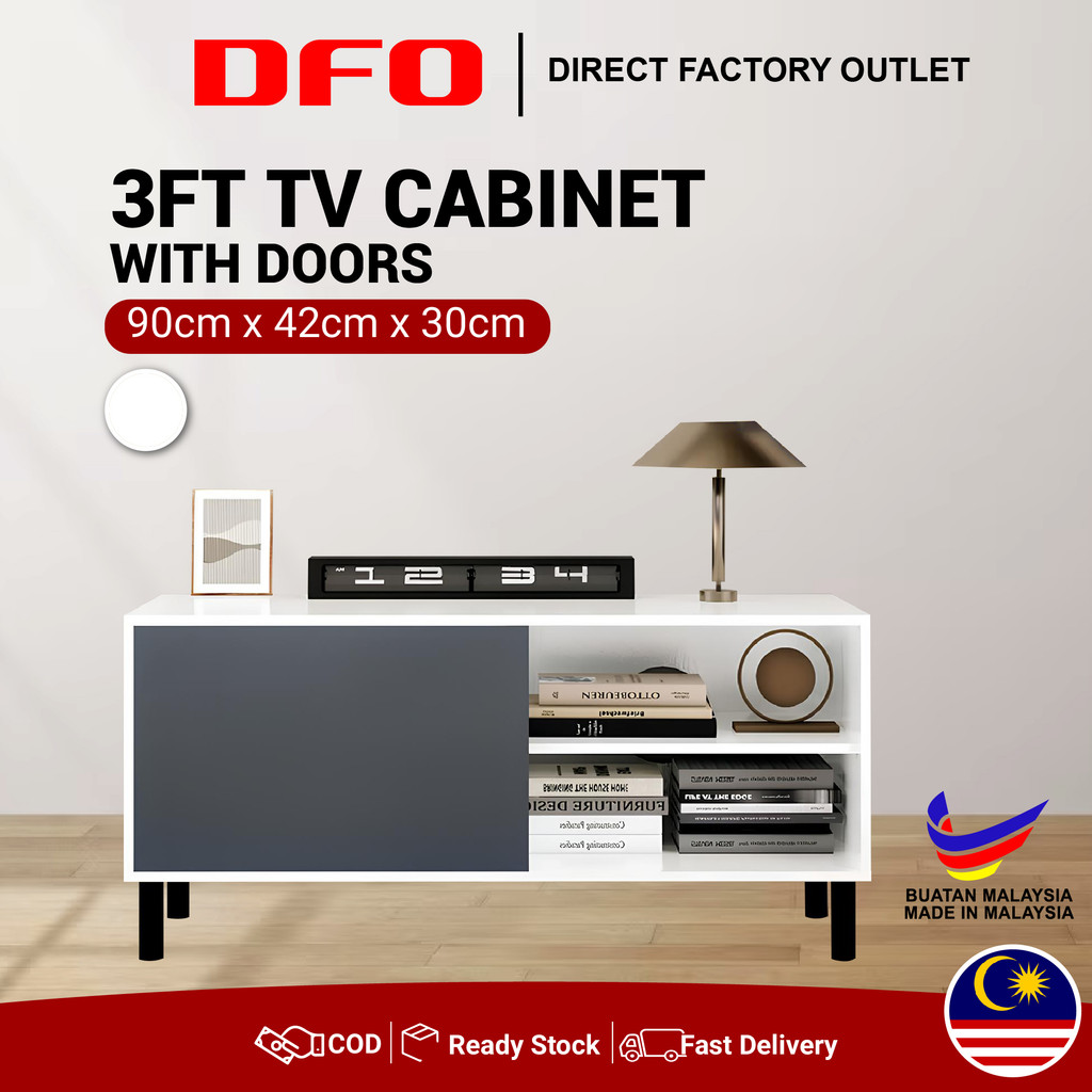 DFO 3ft TV Cabinet with Doors /TV Stand/Living Room Furniture/Rak Tv ...