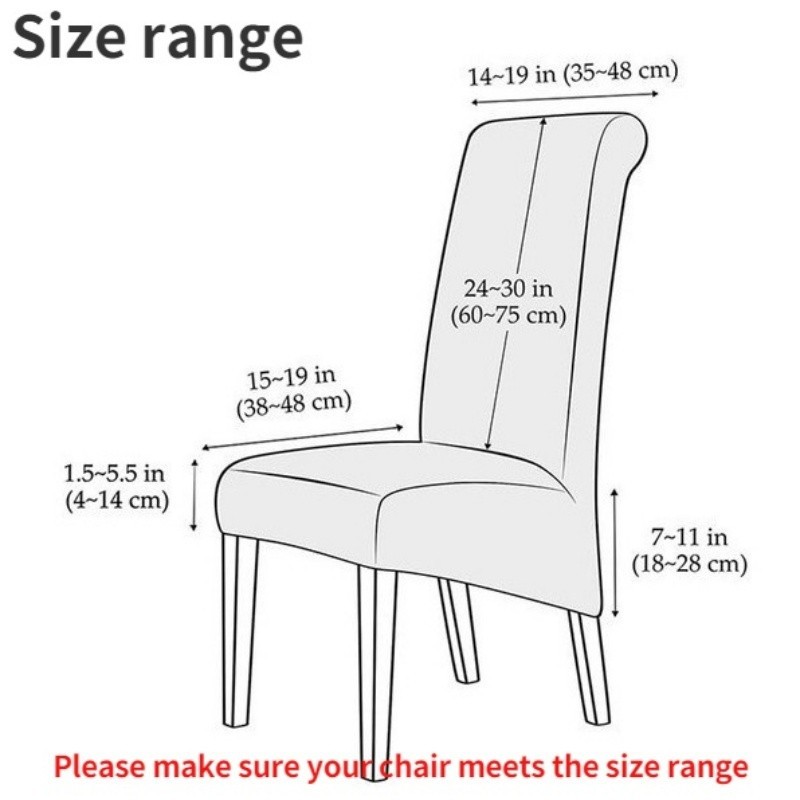 2/4/6 piece Large Chair Covers Stretch Jacquard Fleece for Dining Room ...