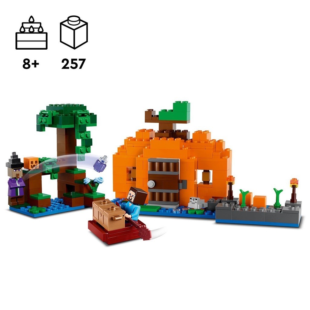 LEGO Minecraft 21248 The Pumpkin Farm Building Toy Set (257 Pieces ...
