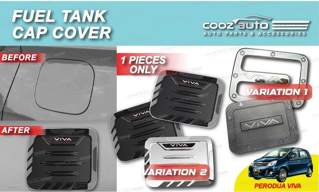 Perodua Viva Fuel Tank Cover Protector Fuel Cap Trim Chrome Carbon ...
