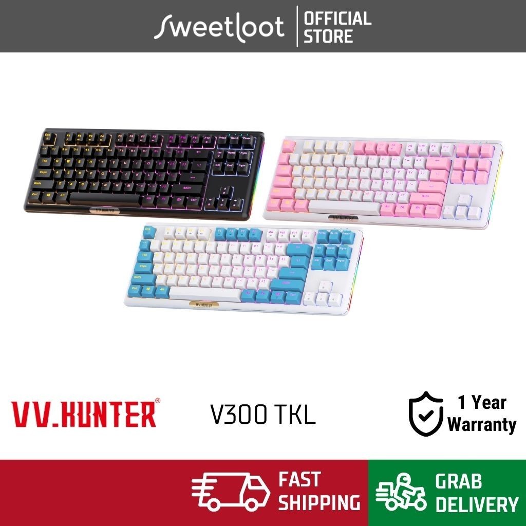 V.V Hunter V300 / V300W RGB TKL Wired / Wireless Mechanical Gaming ...