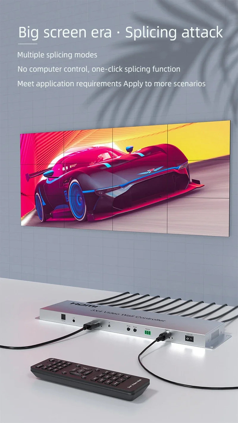 3x4 Multi Monitor Splicing Processor 2x2 2x3 2x4 3x3 1x3 1x4 1x5 TV ...