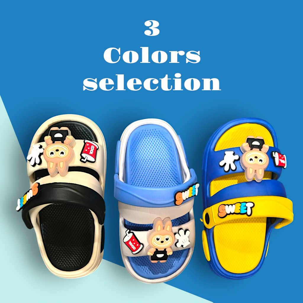 LED Light Button Labubu Kids Sandal Odorless Light Weight Boy Punchi ...