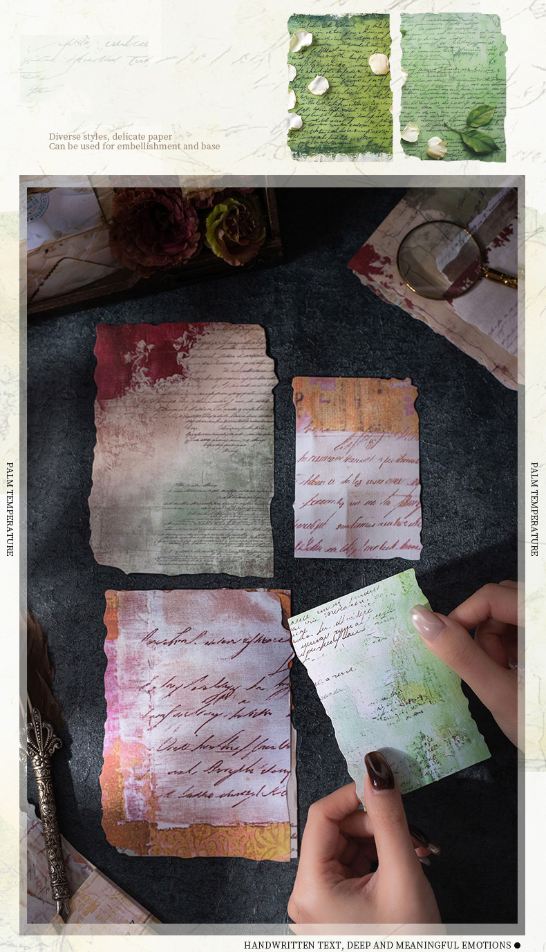 Handwritten Paper Room Series Vintage English Text Smudge Landscaping ...