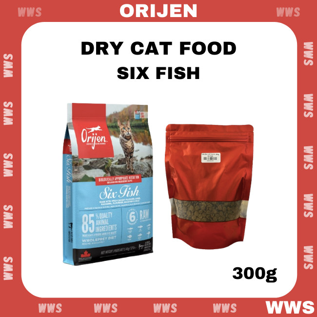 Orijen Six Fish Dry Cat Food # Six Fish # 6 Fish # Repack 300g | Shopee ...