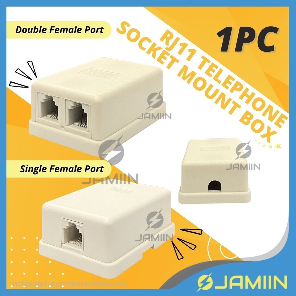[1PC] RJ11 Single/Dual Port 6P4C Female Telephone Socket Wall Mounted ...